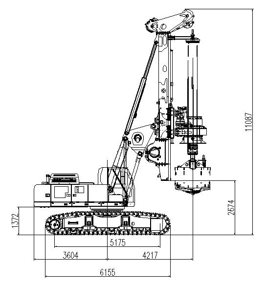 KR300DS Low Headroom 35m Hydraulic Rotary Piling Rig Max. Drilling ...