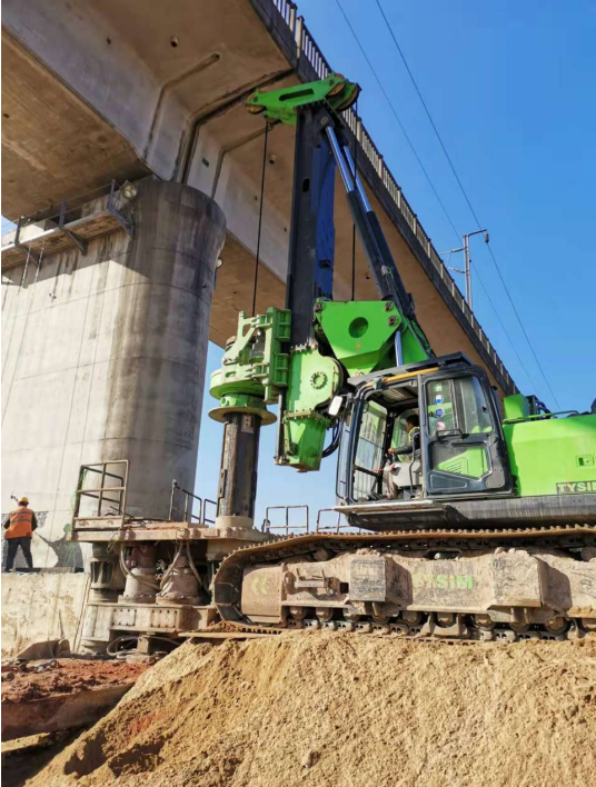 Tysim KR300ES low headroom drilling rig worked for LiuAn high-speed ...