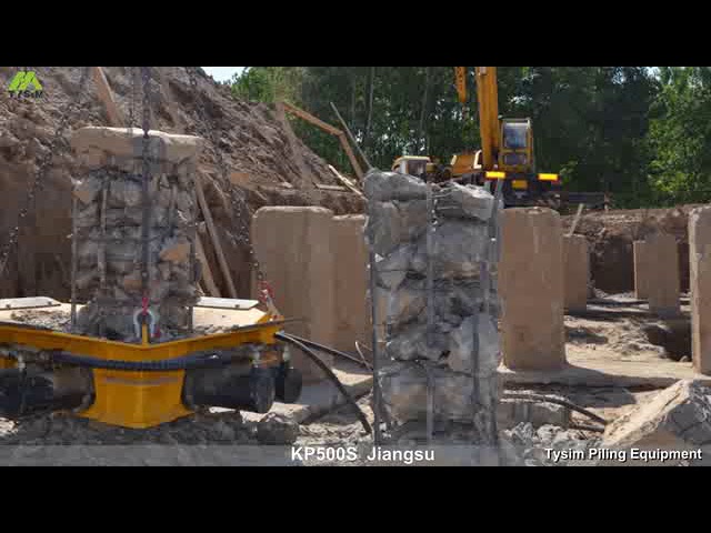 TYSIM KP400S concrete pile cropper , high speed square pile cutter machine