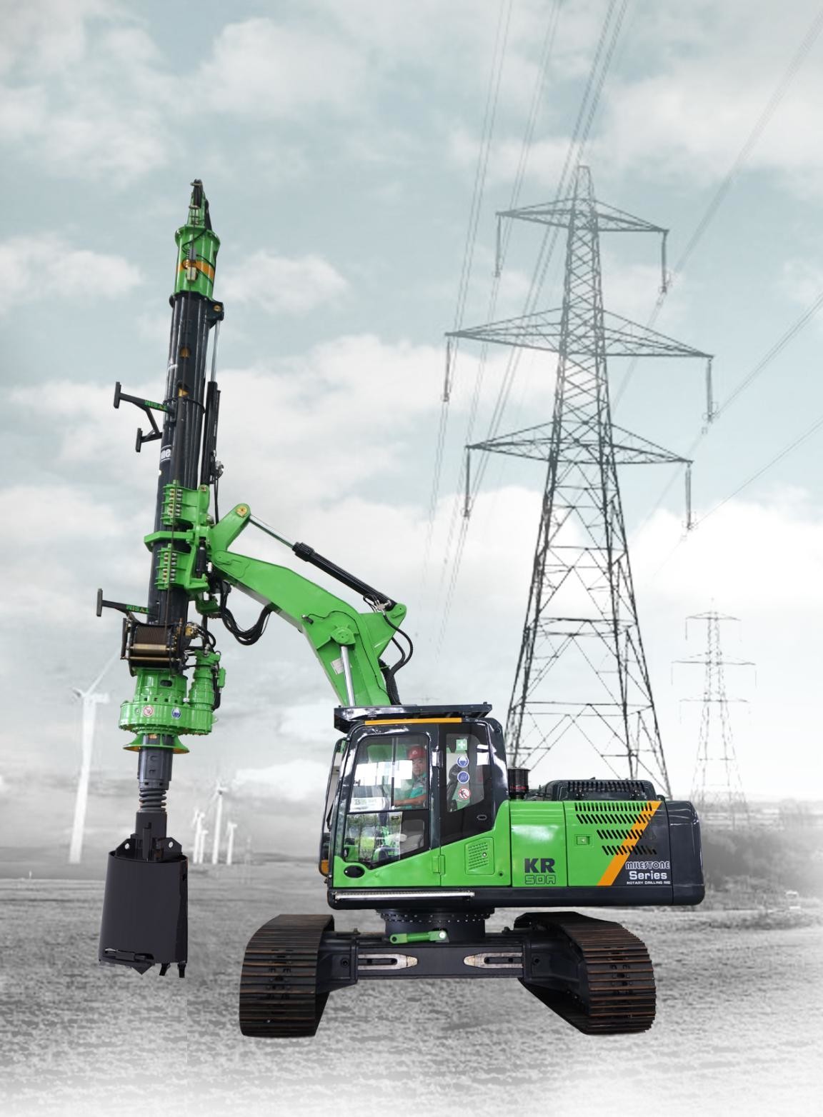 KR50D 30 rpm Hydraulic Small Rotary Piling Machine 20 m Max. drilling ...